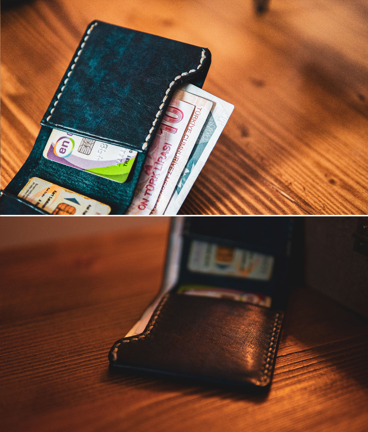Blue Leather Wallet - Captain – Leonadem