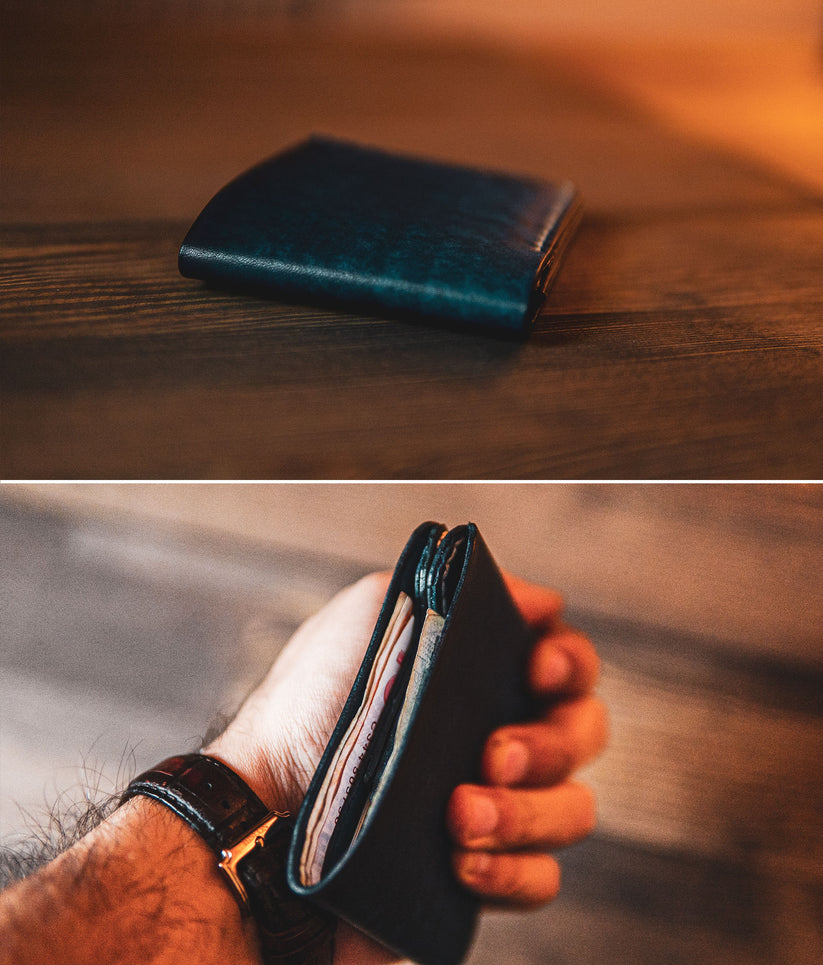Blue Leather Wallet - Captain – Leonadem