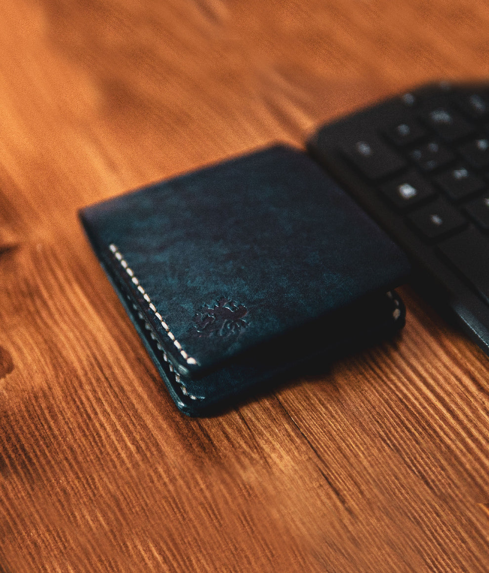Blue Leather Wallet - Captain – Leonadem